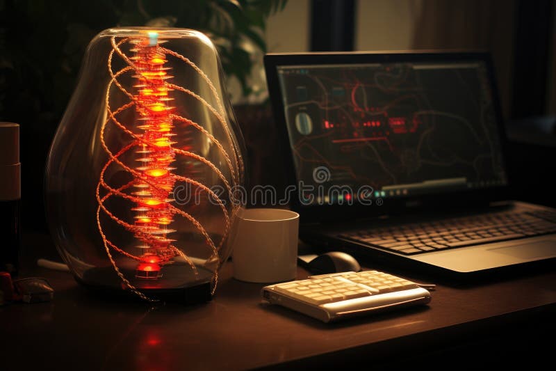 Dna Storage Device Connected To a Computer Stock Illustration ...