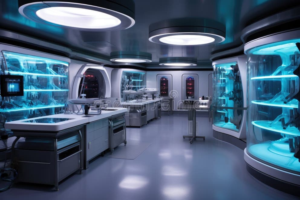 Dna Storage Lab with High-tech Equipment Stock Illustration ...