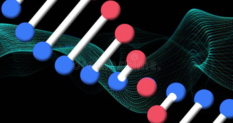 DNA Strand Animation Over Digital Wave Background Stock Footage - Video ...