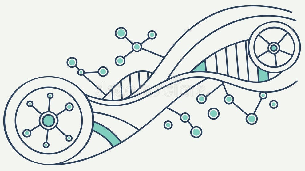 DNA Strand and Atoms, Scientific Connection, Vector Design Generative ...