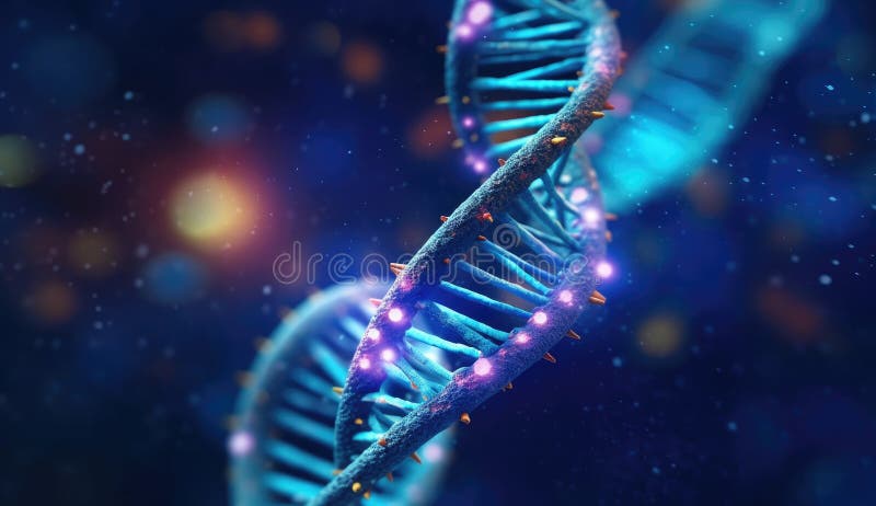 Dna Strand on a Background, Lens Flare. Generative AI Stock ...