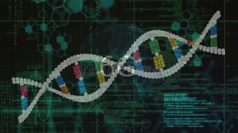 DNA Strand with Binary Coding, Processing Scientific Data in Animation Stock Video - Video of ...
