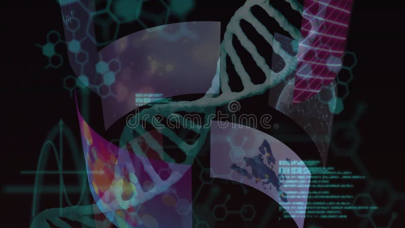 Processing Scientific Data Dna Strand And Binary Coding In Animation