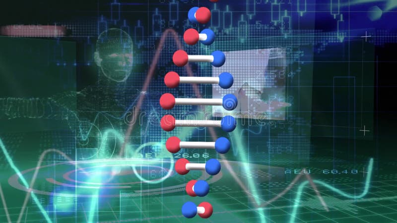 DNA Strand and Binary Coding, Processing Scientific Data in Animation Style Stock Video - Video ...
