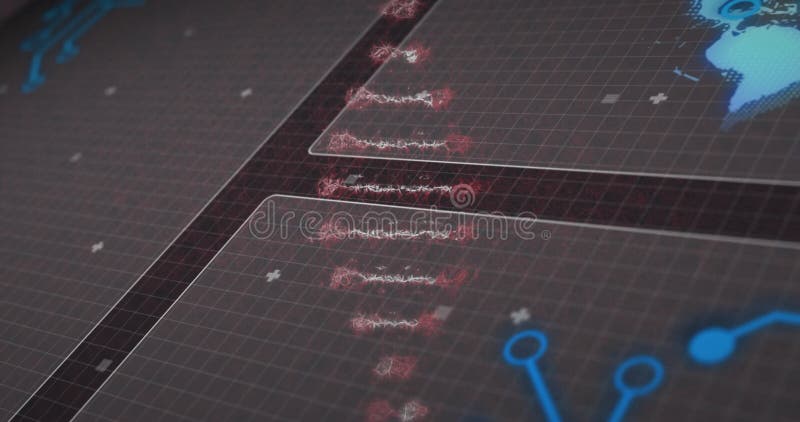 Dna Strand With Binary Coding For Scientific Data Processing In Animation Stock Footage Video