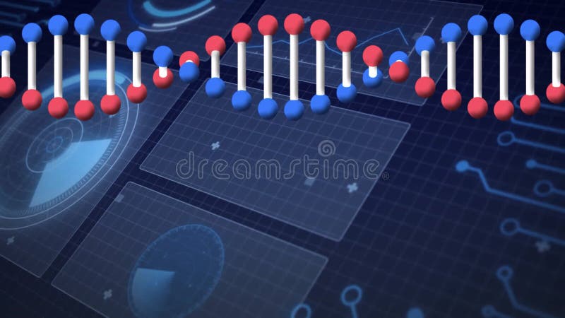 DNA Strand with Binary Coding, Scientific Data Processing in Animation Style Stock Video - Video ...