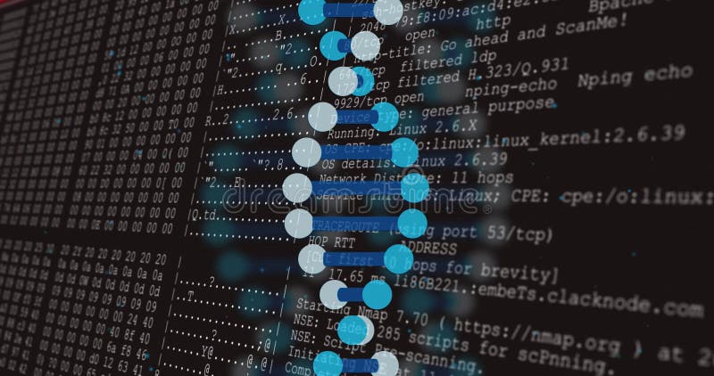 Dna Strand And Binary Coding Scientific Data Processing Image Stock
