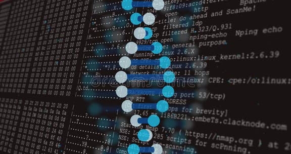 DNA Strand and Binary Coding, Scientific Data Processing Image Stock ...