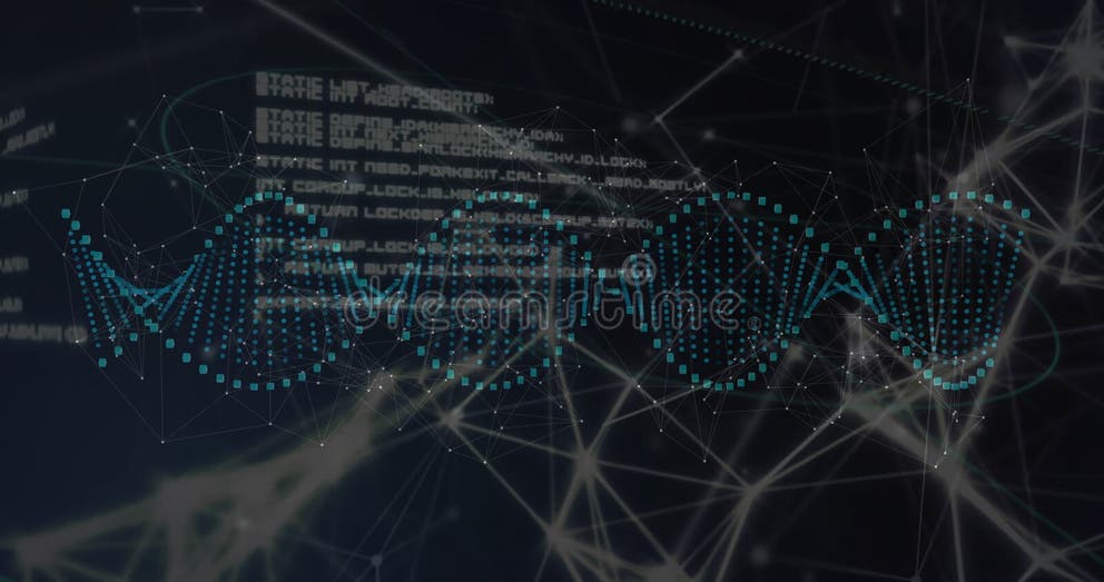 DNA Strand and Binary Coding, Scientific Data Processing Stock Illustration - Illustration of ...