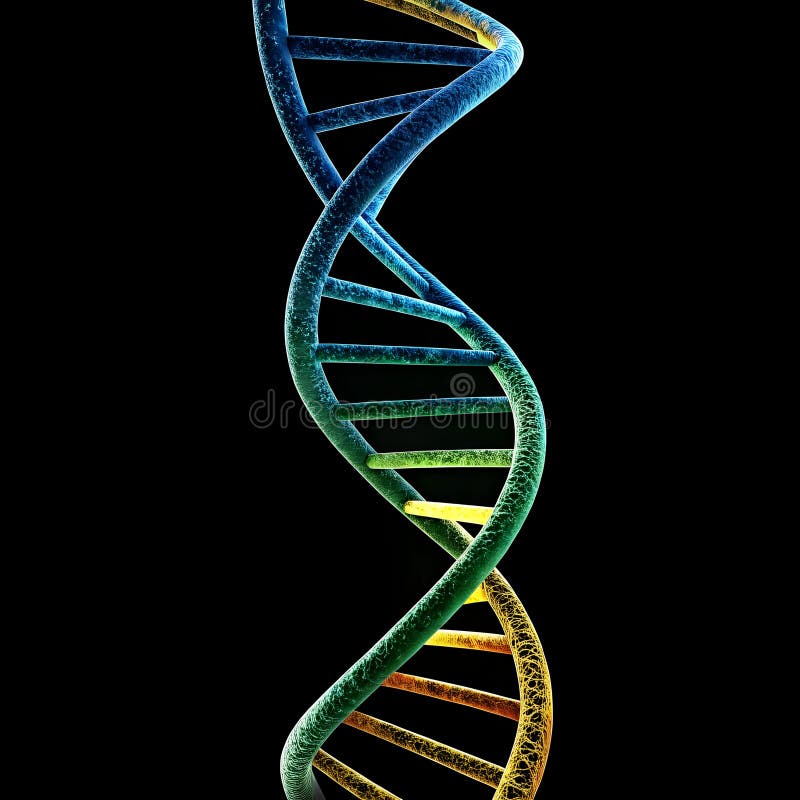 A DNA Strand with a Black Background, Emphasizing the Intricate Double ...