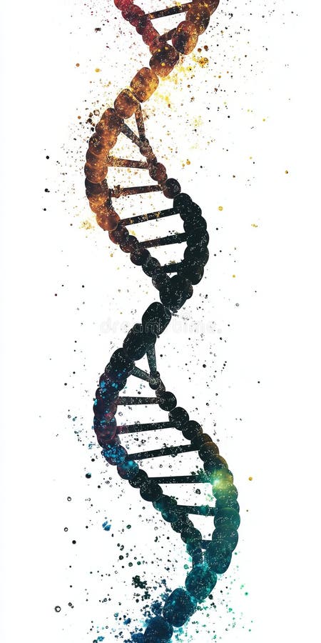 A DNA Strand with a Black and White Color Stock Illustration ...