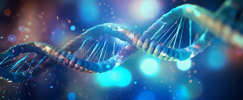 Dna strand in blue stock illustration. Illustration of life - 365316963