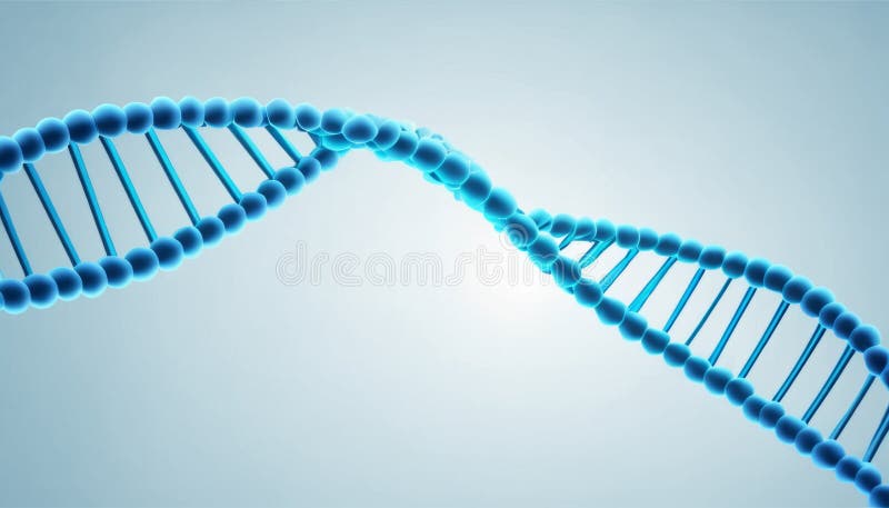 A DNA Strand with Blue Balls on it Stock Illustration - Illustration of ...