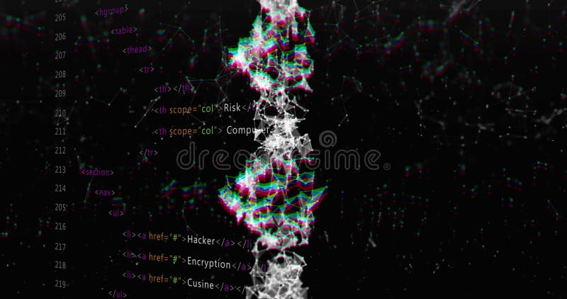 DNA Strand and Coding Image Over Digital Data and Programming Text ...