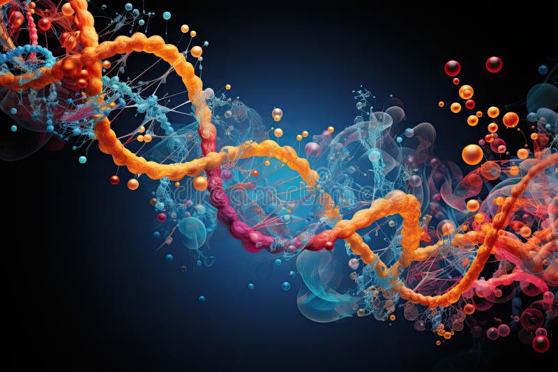 A Dna Strand with Colorful Bubbles Stock Illustration - Illustration of ...