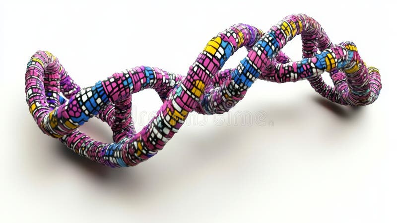 A Dna Strand Composed of Diverse Cultural Patterns Symbolizing Unity in ...