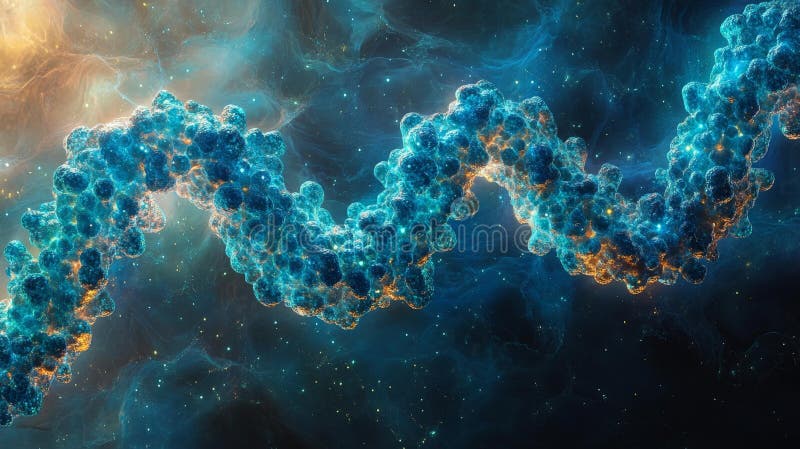 Dna Strand in Cosmic Space - Generative Ai Stock Illustration ...