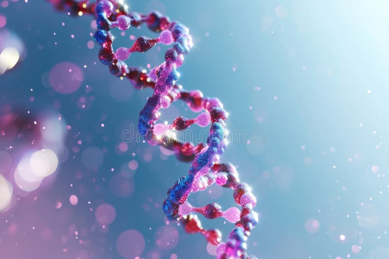 DNA Strand in a Crystal Clear Water with Sparkles Stock Image - Image ...