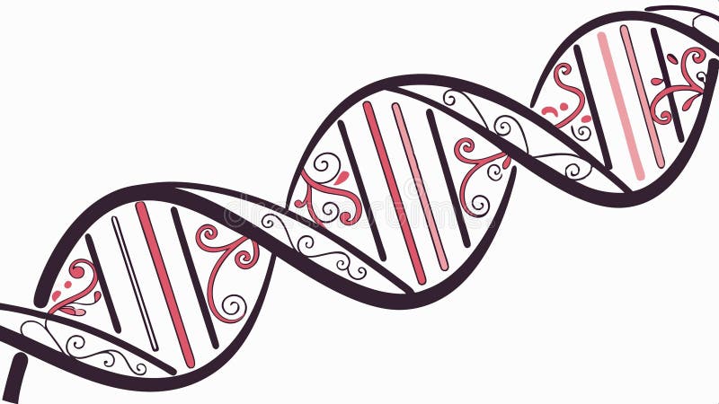 DNA Strand with Decor, Biology Genetic Design Element Vector Design ...