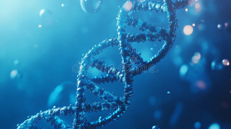 DNA Strand in a Deep Blue Setting Symbolizing Scientific Discovery ...