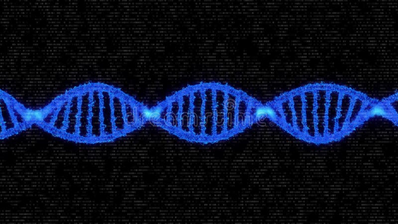 DNA Strand Digital Structure Element Molecule Scientific System. Blue ...