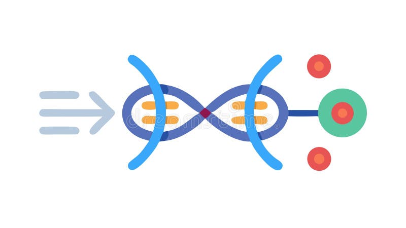 A DNA Strand Evolving into a Connected Molecule Structure Vector Design ...