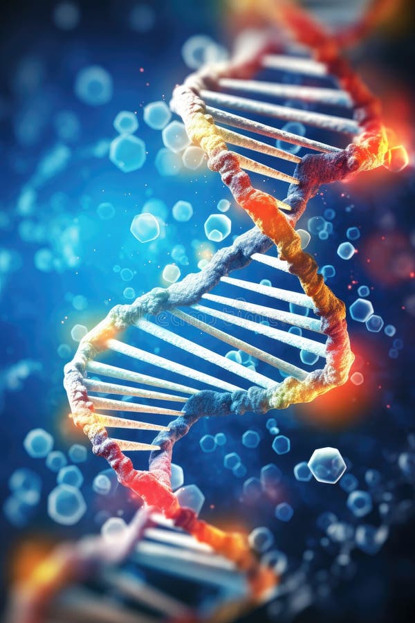 A dna strand with flames stock illustration. Illustration of generated ...