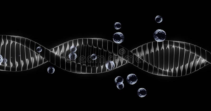DNA Strand with Floating Bubbles, Scientific Data Processing Image ...