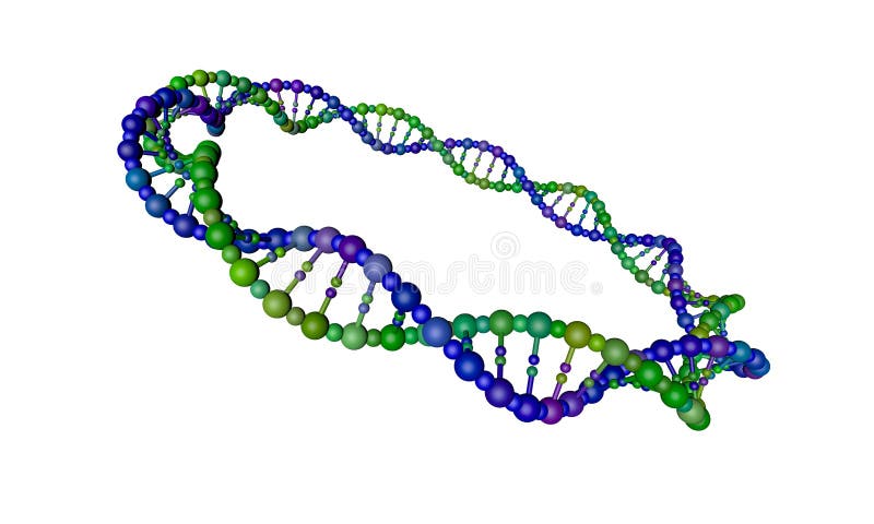 DNA Strand in Form of Circle. 3D Rendering Illustration Stock ...