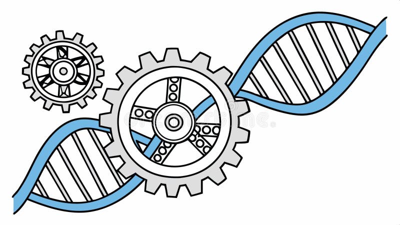 DNA Strand with Gears, Genetic Engineering, Science Tech, and ...