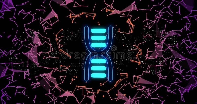 DNA Strand and Geometric Shapes, Scientific Data Processing Image Stock ...