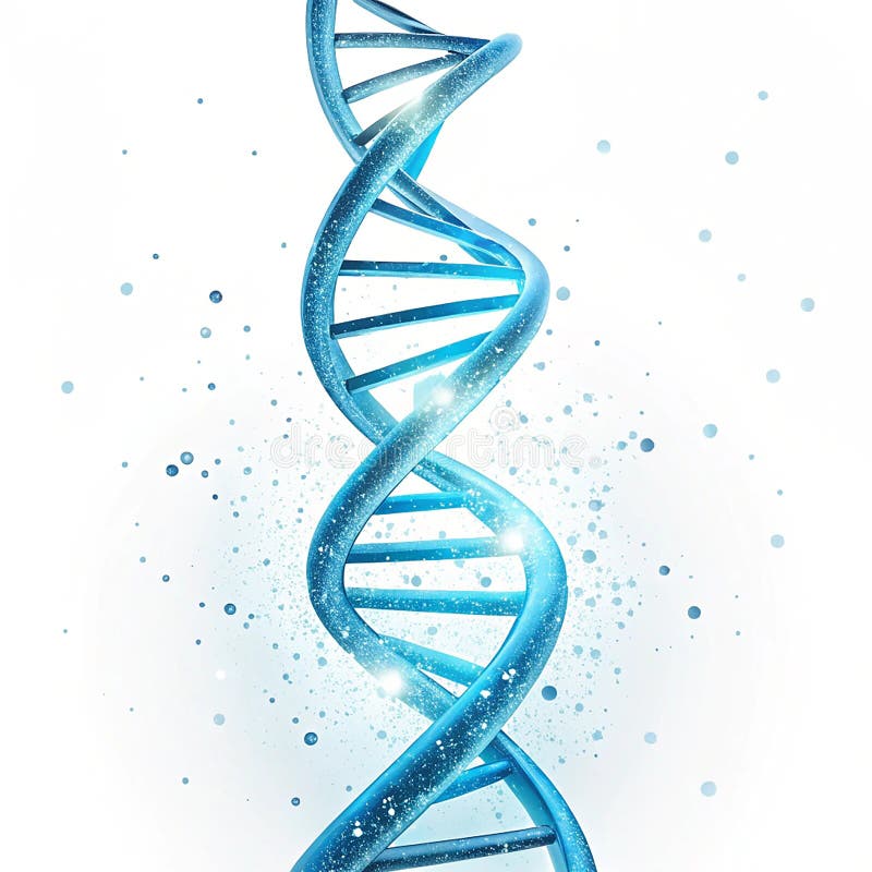 DNA Strand Glowing in Blue Light Stock Illustration - Illustration of ...