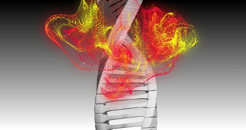 DNA Strand with Glowing Red and Yellow Data Processing Image Stock ...