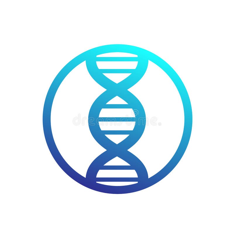 Dna strand icon in circle stock vector. Illustration of genetic - 119044250