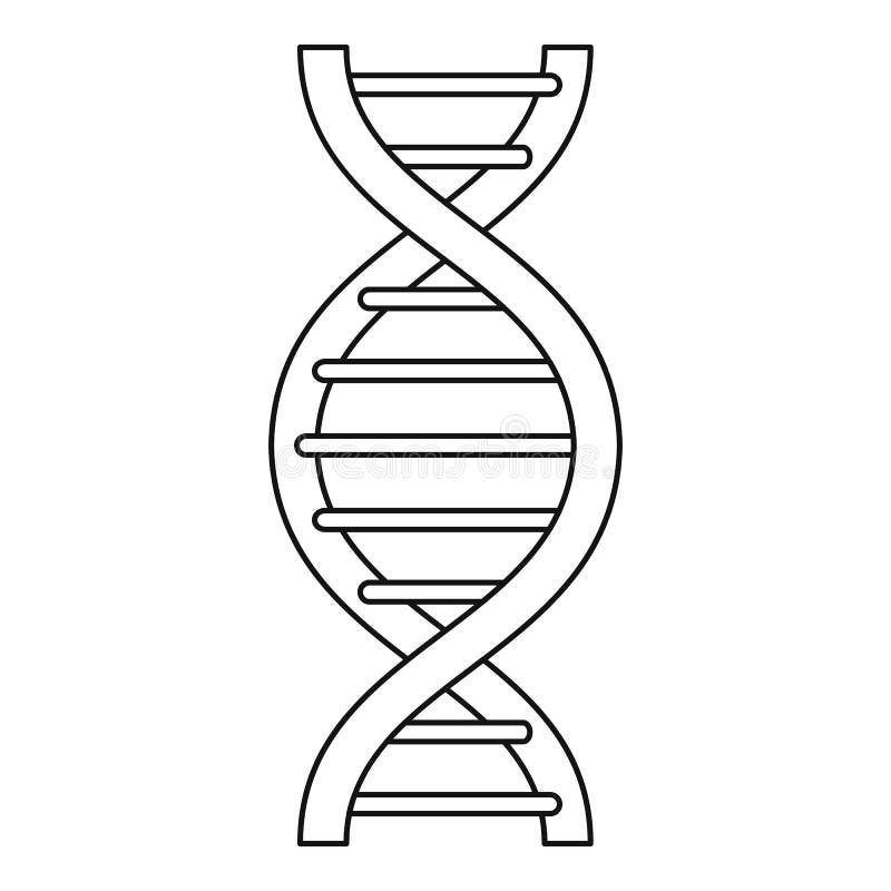 DNA Strand Icon, Outline Style Stock Vector - Illustration of medicine ...