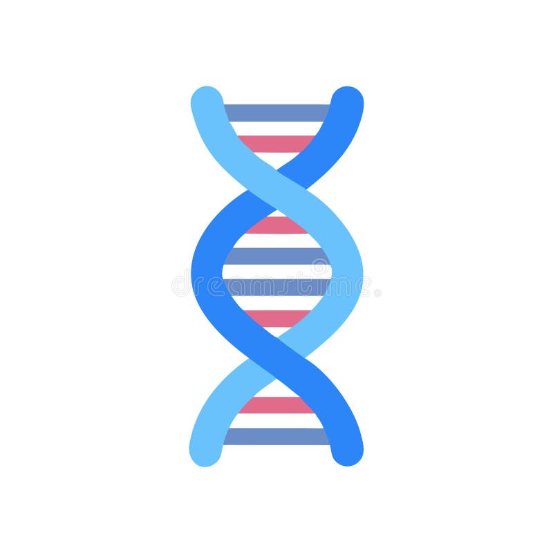 DNA Strand Icon for Genetics Stock Vector - Illustration of flat ...