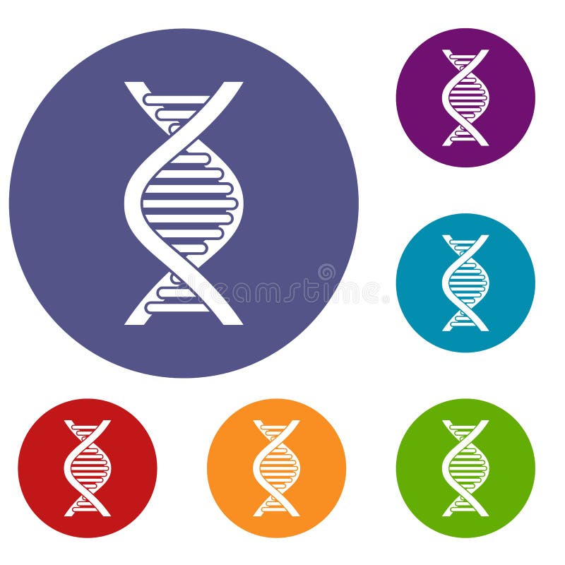 DNA strand icons set stock vector. Illustration of medical - 95830492
