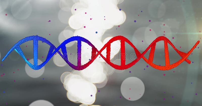 DNA Strand Image Over Bokeh Lights Background Stock Illustration ...