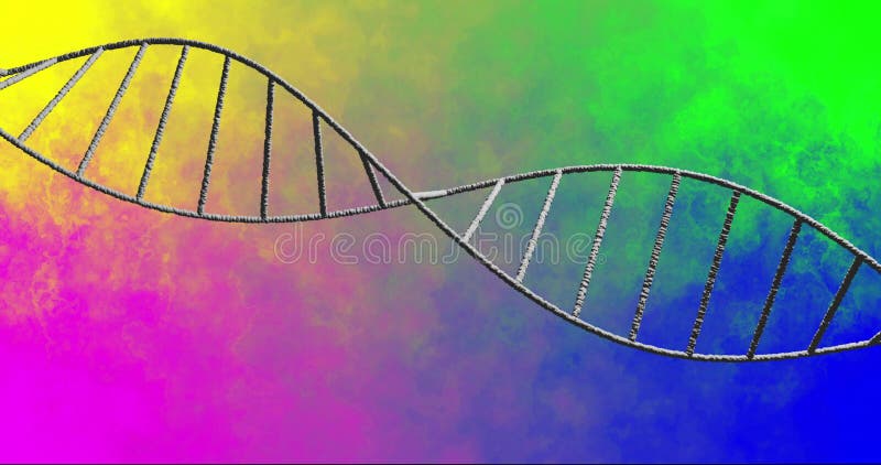 DNA Strand Image Over Colorful Gradient Background Stock Illustration ...