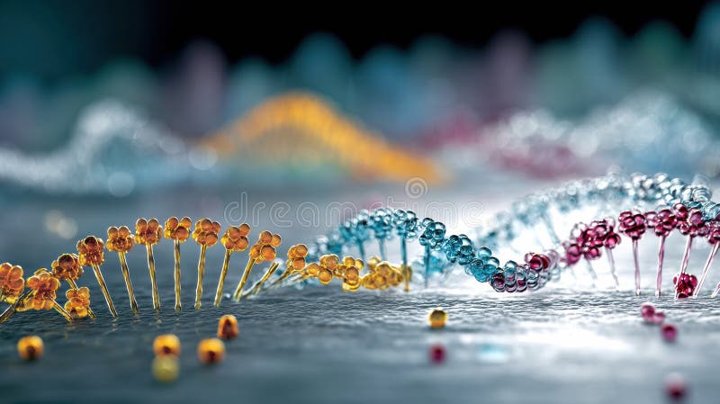 DNA Strand Intertwined with Bacterial Colonies Illustrating the Effects ...