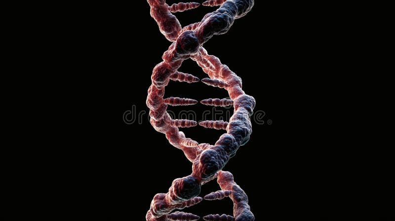 Dna Strand Isolated on Black Background Stock Illustration ...