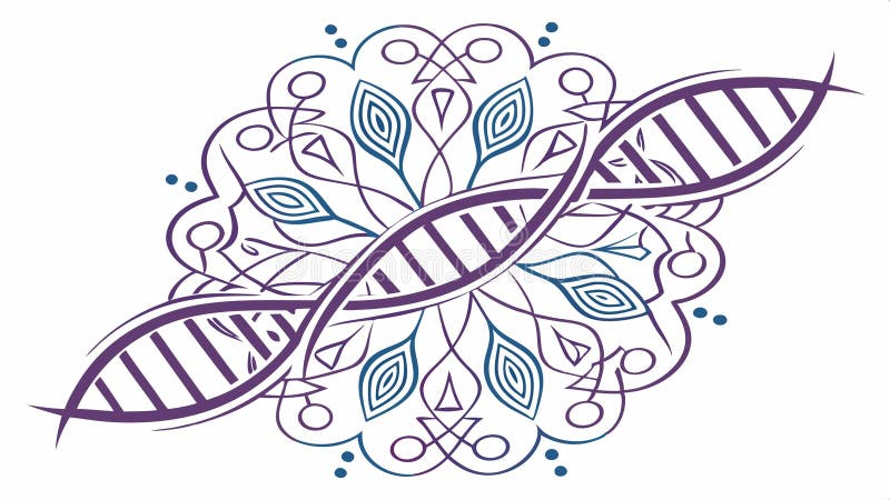 DNA Strand Mandala with Geometric Patterns, Science Art Vector Design ...