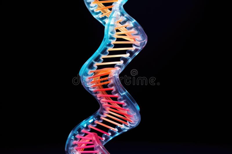 A Dna Strand Model Made from Vibrant, Translucent Plastic Tubes Stock ...