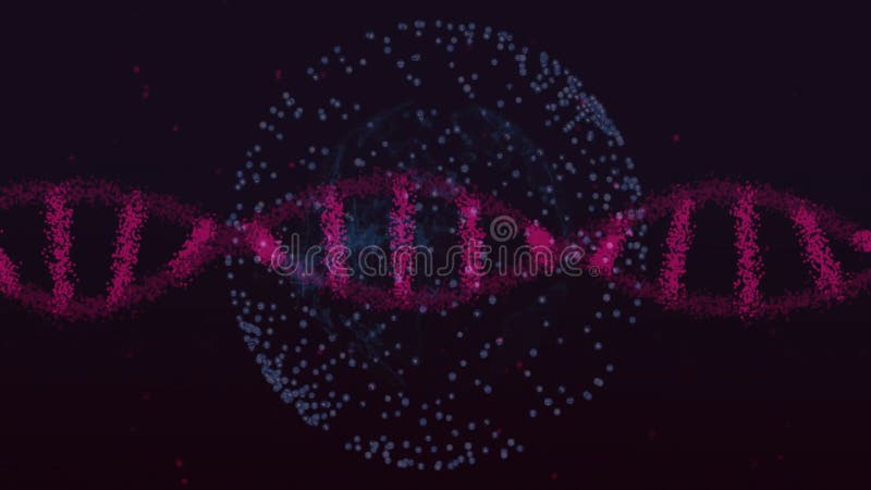 DNA Strand and Molecular Structure Animation with Particles and Glowing ...