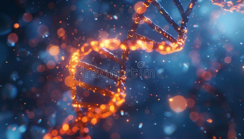 A DNA Strand with Orange and Blue Colors by AI Generated Image Stock ...