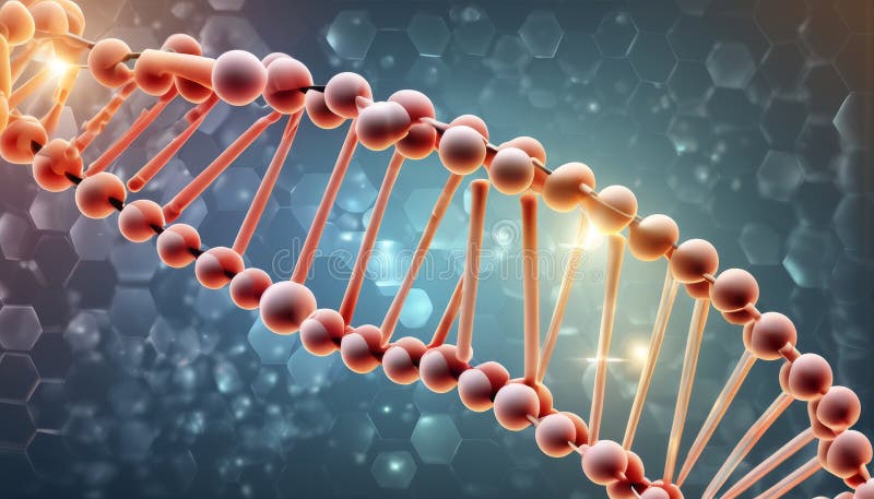 A DNA Strand with Orange and Red Beads Stock Illustration ...