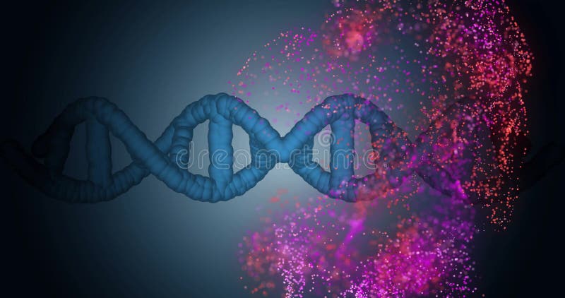 DNA Strand with Particles and Glowing Effects, Scientific Data ...