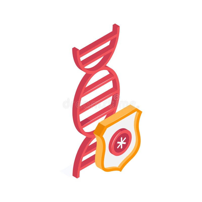 DNA Strand with a Shield for Genetic Health Protection Stock ...
