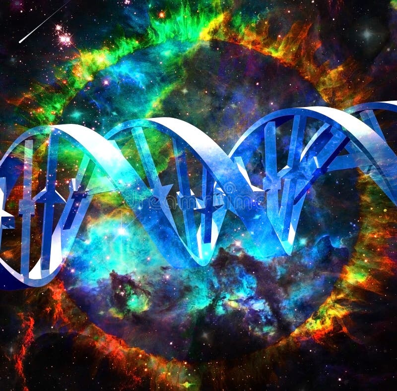 DNA strand in space stock illustration. Illustration of universe ...