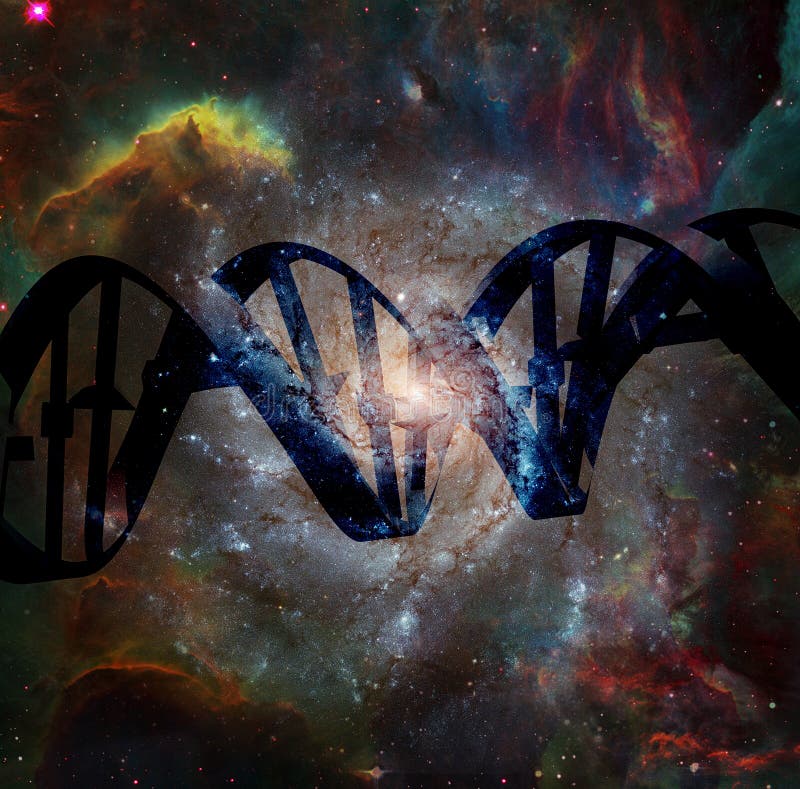 DNA strand in space stock illustration. Illustration of biology - 249871219
